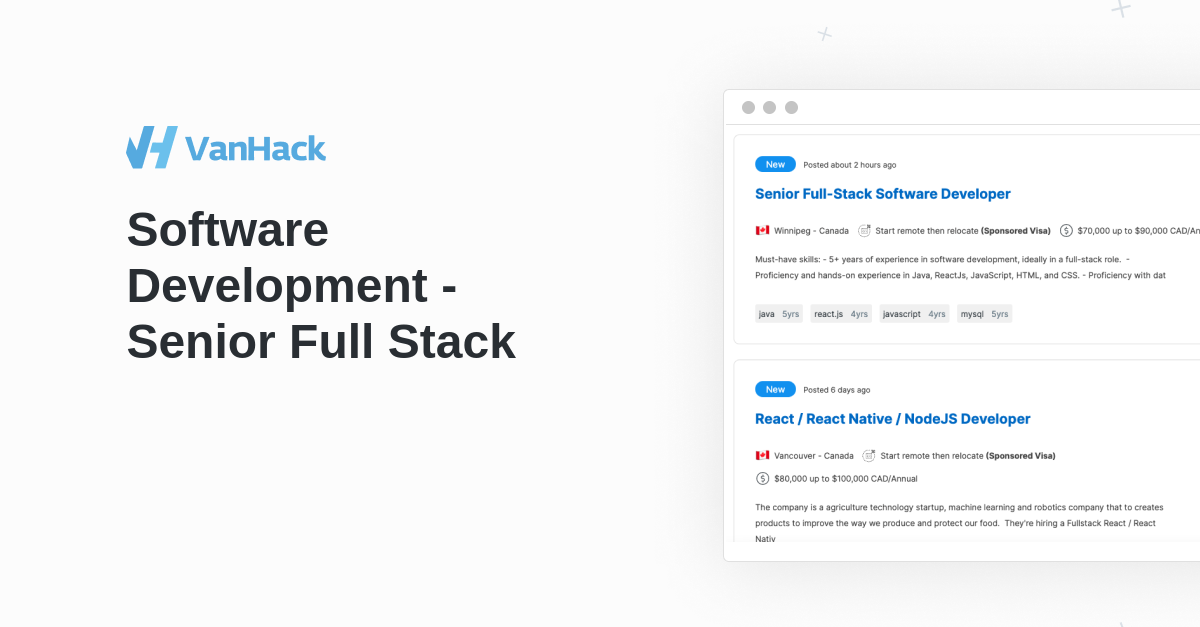 Full Stack Developer - Machine learning or Chatbot - VanHack
